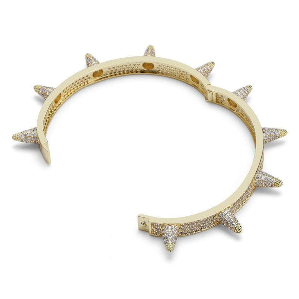 7mm Iced Out Gold Spike Bracelet Hustler S Ice